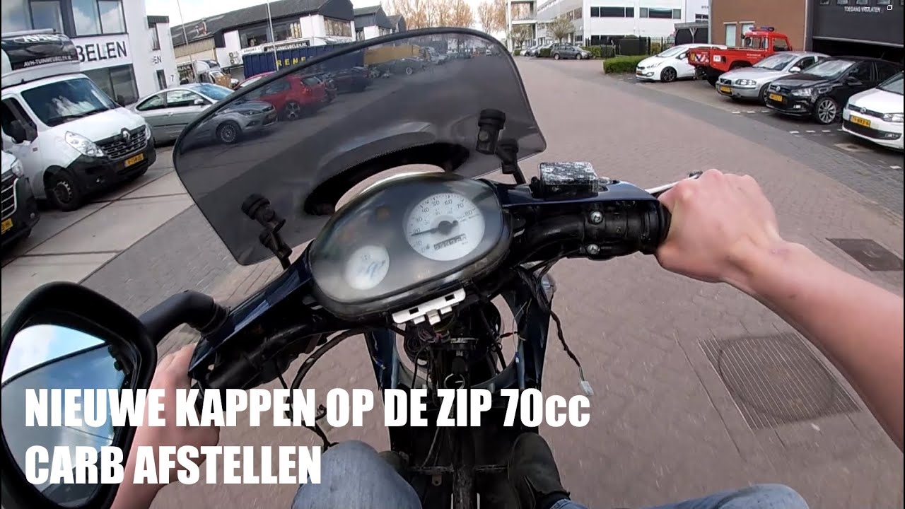 NIEUWE KAPPEN OP DE ZIP 70cc + CARB AFSTELLEN - YouTube