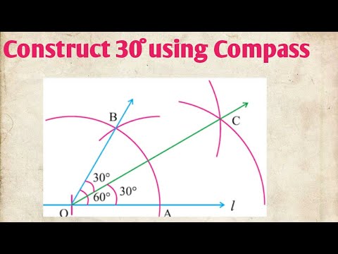 How to construct 30 degree using compass - YouTube