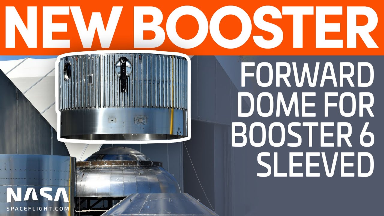 Booster 6's Forward Dome Gets Sleeved | SpaceX Boca Chica - YouTube