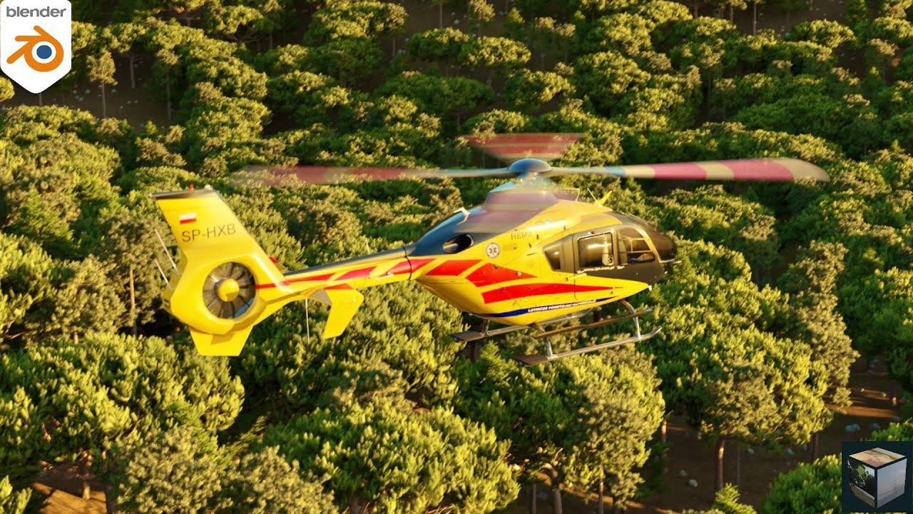Blender Animation | Helicopter flying over landscape - YouTube