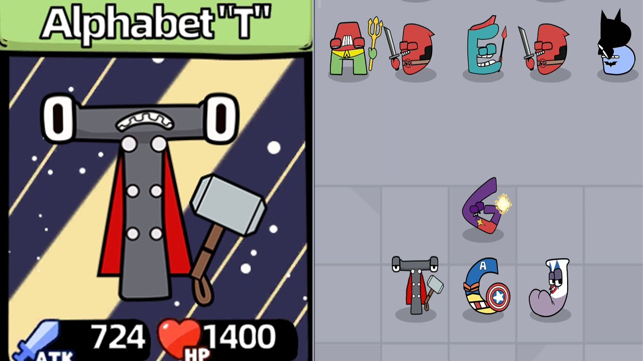 Merge Alphabet Lore (A-T...) | Merge Alphabet 2D Fusion Fight Part 6 ...