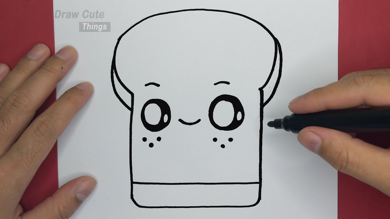 HOW TO DRAW CUTE BREAD, DRAW CUTE THINGS - YouTube