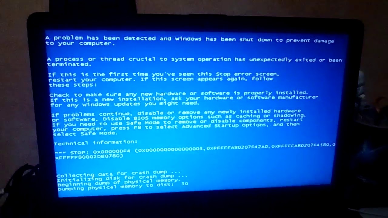 Schermo blu della morte!!! - YouTube