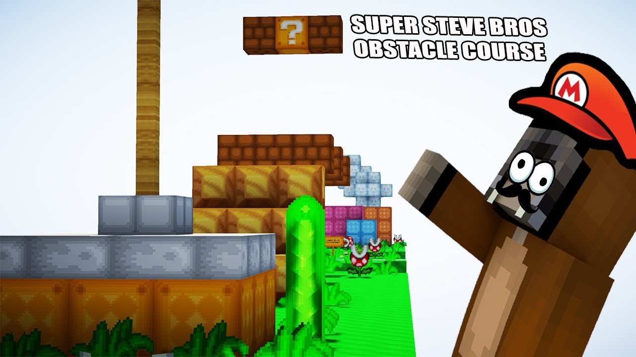 Minecraft : SUPER STEVE BROS OBSTACLE COURSE กระโดดข้ามสิ่งกีดขวางใน ...