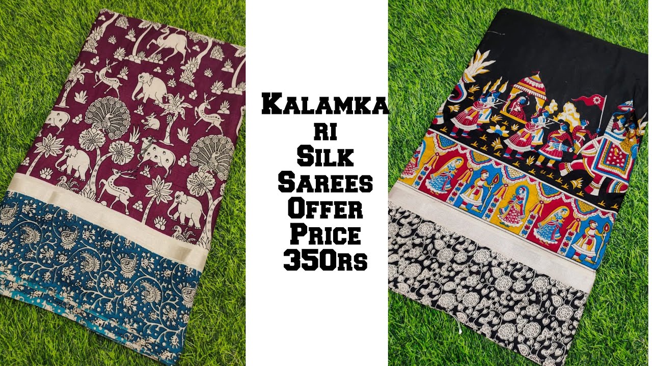 Sunday offer Kalamkari silk 350rs only @vasundharasareecenterlbnag6089 ...