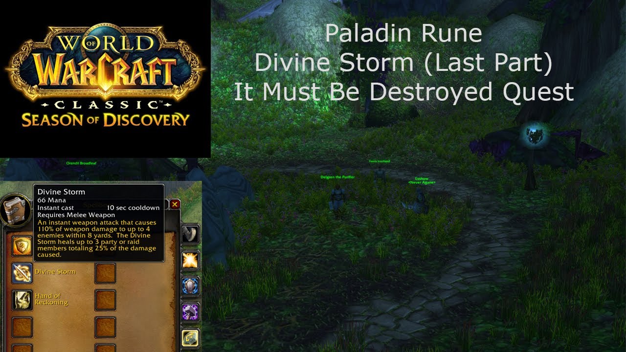 World of Warcraft | Season of Discovery | Paladin Runes | Divine Storm ...