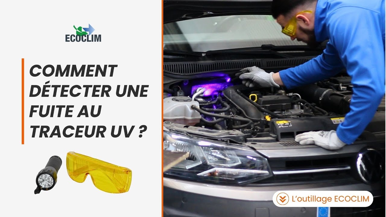 Détection de fuites sur un circuit de clim au traceur UV - YouTube
