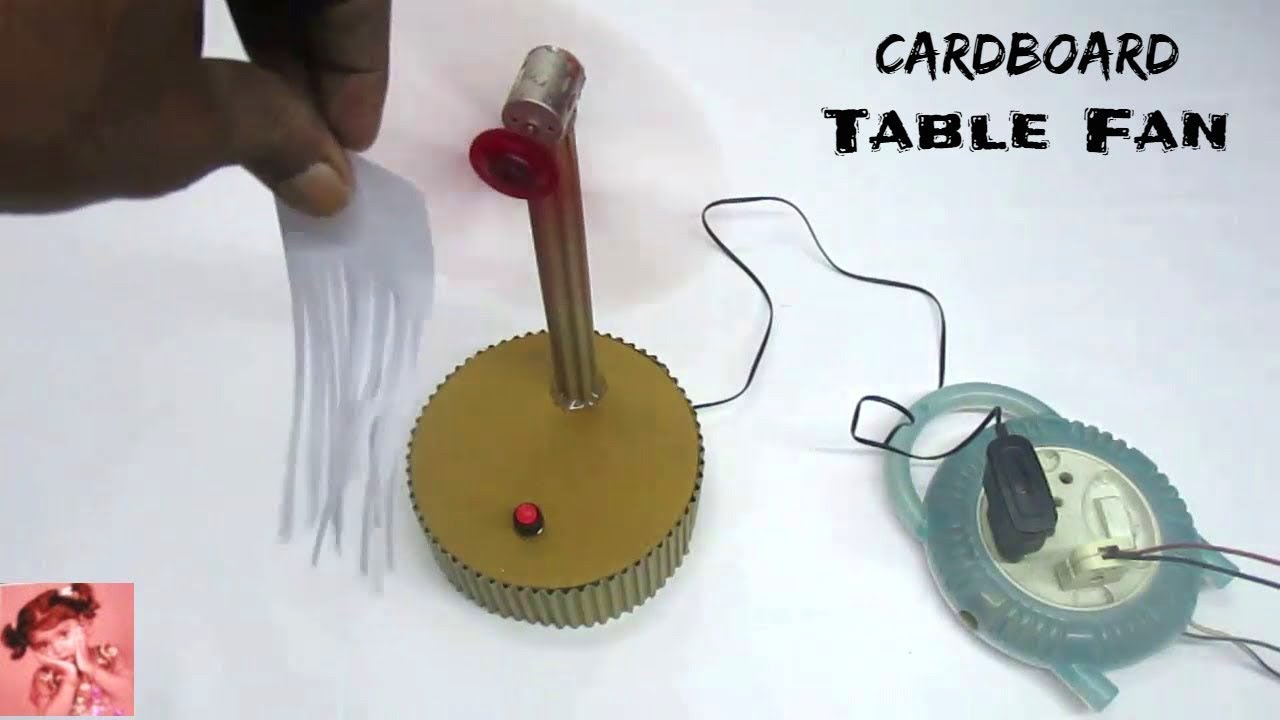 DIY Cardboard Electric Table Fan with a Motor | School Projects Ideas ...