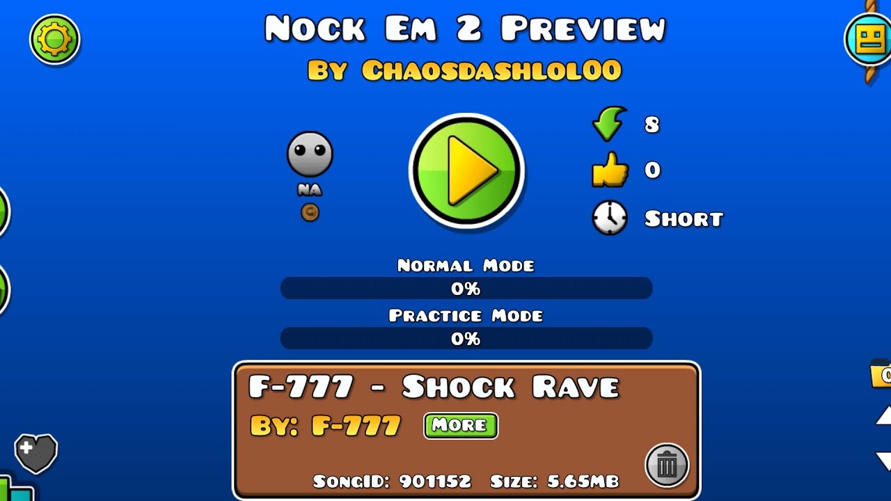 Geometry Dash - Nock Em 2 (Preview) (GDPS Editor 2.2 Subzero) (Creado por mi) - YouTube