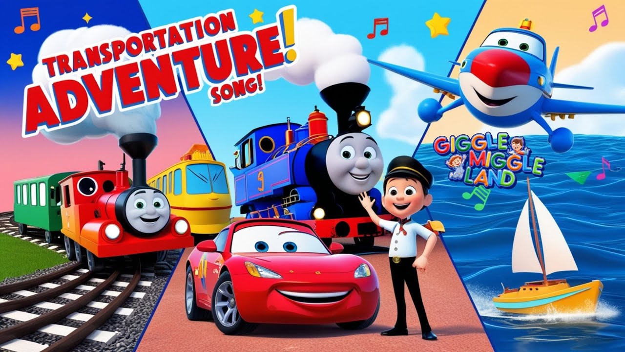 Transportation Song for Kids! 🚗🚂 ️🚢 | Fun Learning About Cars, Trains ...