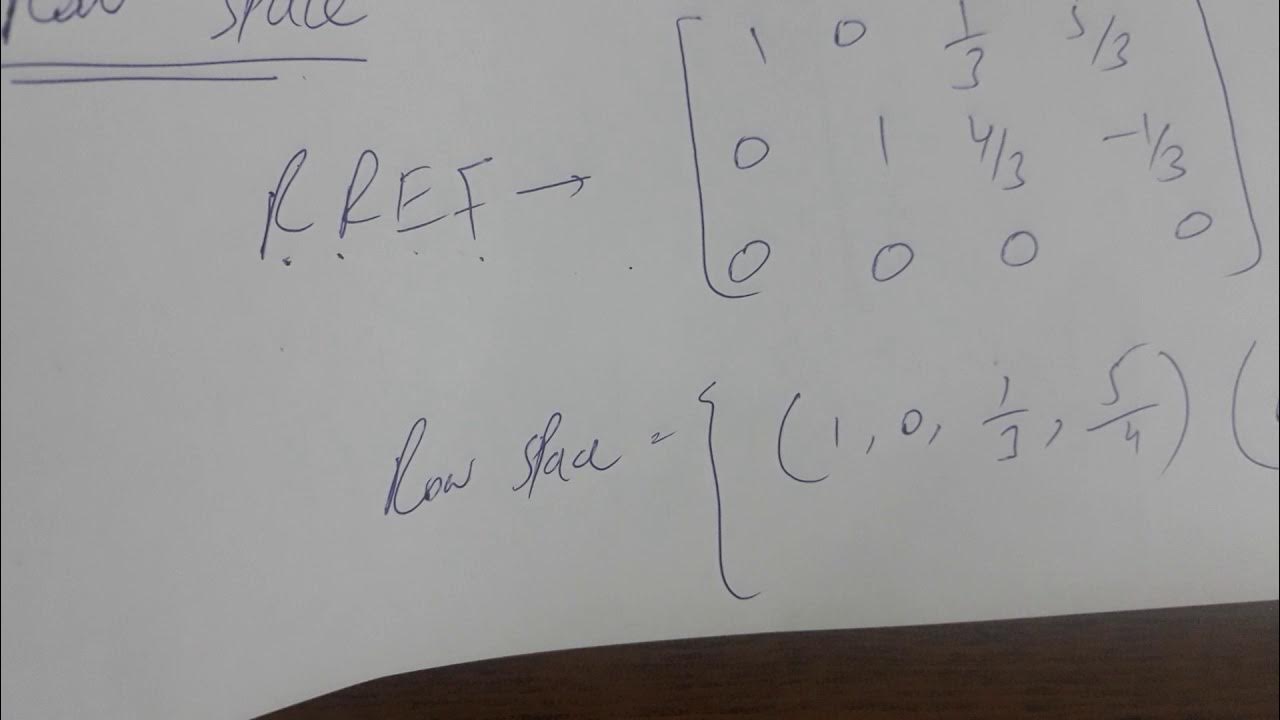 Row Space, Column Space, Null Space, Left Null Space, Rank and Nullity ...