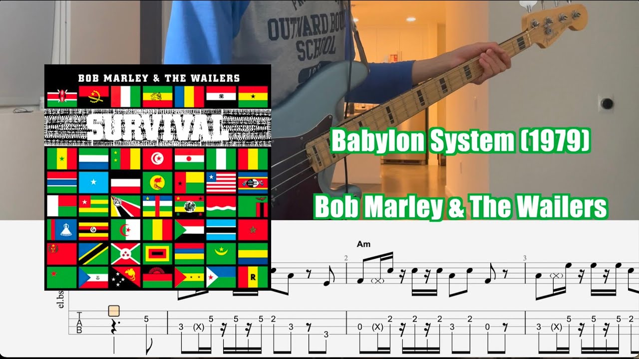 "Babylon System" — Bob Marley & The Wailers bass with standard notation ...