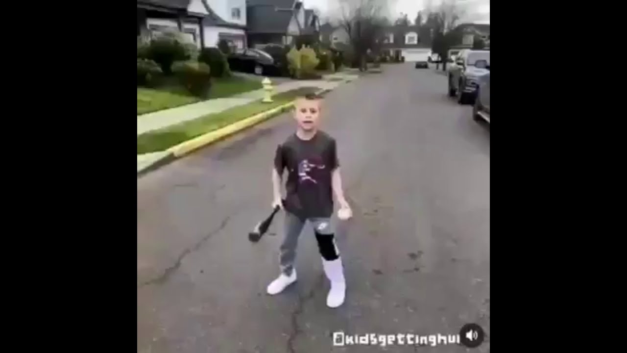 Kid Hits Himself with Baseball bat- Shot on iPhone Meme - YouTube