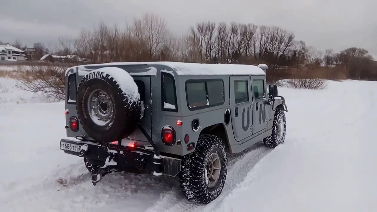hummer h1 Зима снег - YouTube