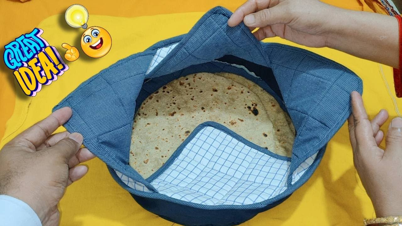 Roti / Chapati Cover Making At Home | DIA Roti / Chapati Bowl | Bread ...