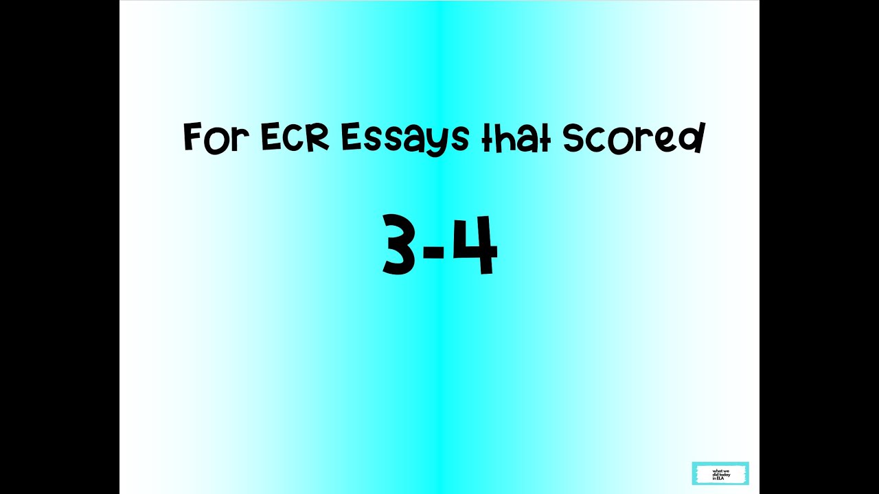 STAAR ECR Essay - What To Do if ECR Scored a 3-4 - YouTube