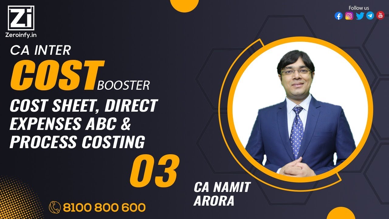03. CA INTER COST BOOSTER | COST SHEET, DIRECT EXPENSES ABC & PROCESS ...