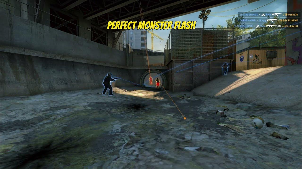 CSGO - PERFECT MONSTER FLASH ON OVERPASS - YouTube
