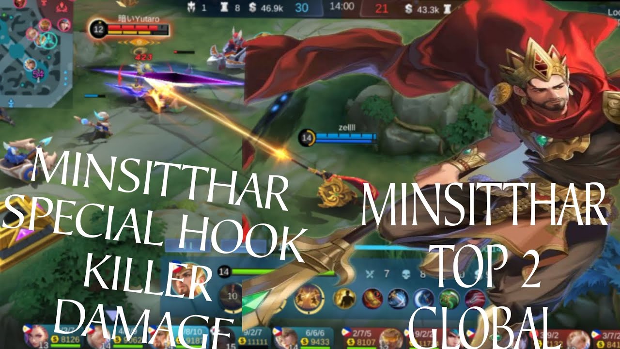 MINSITTHAR SPECIAL HOOK OFFENSE KILLER TOP 2 GLOBAL MINSITTHAR MLBB mobile LEGENDS BANGGANG ...