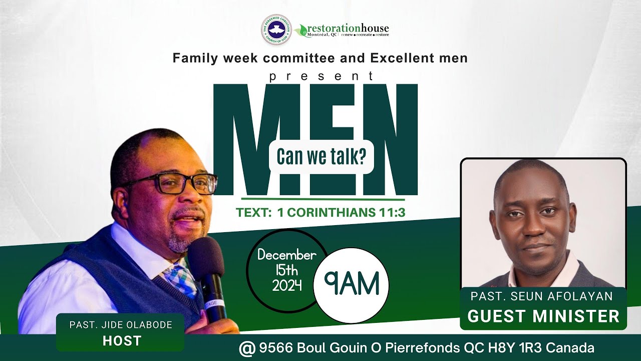 RCCG Restoration House Montreal | Family Weekend | 15th December 2024 ...