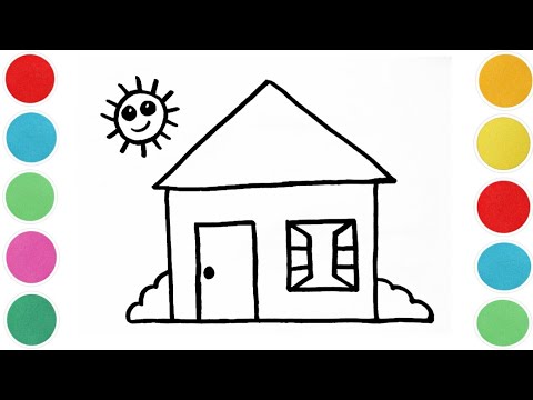 House Drawing for Children || Drawing House, Kids learning, - YouTube