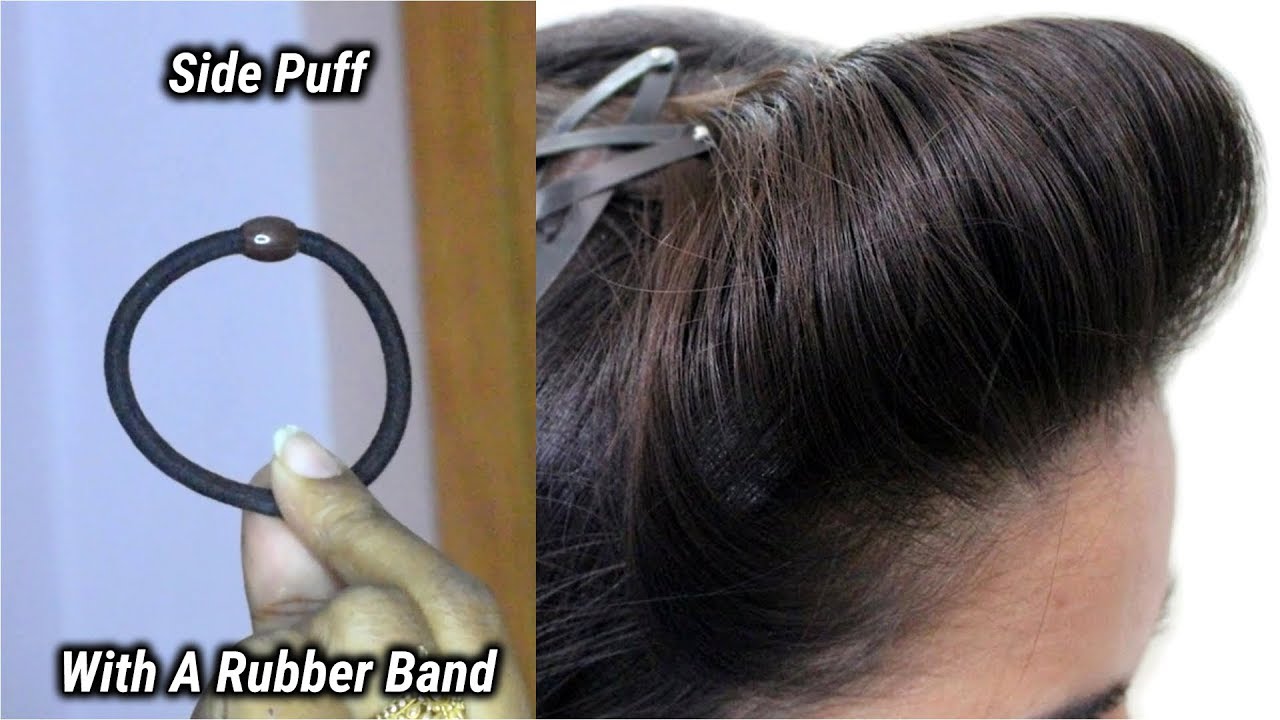 1 min side puff for thin hair/easiest way to make side puff - YouTube