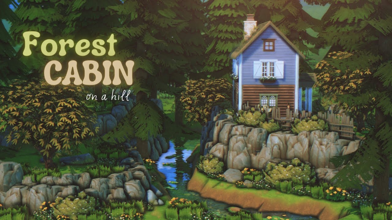 Forest Cabin on a Hill 🪵| The Sims 4 | Speed Build with Ambience Sounds ...