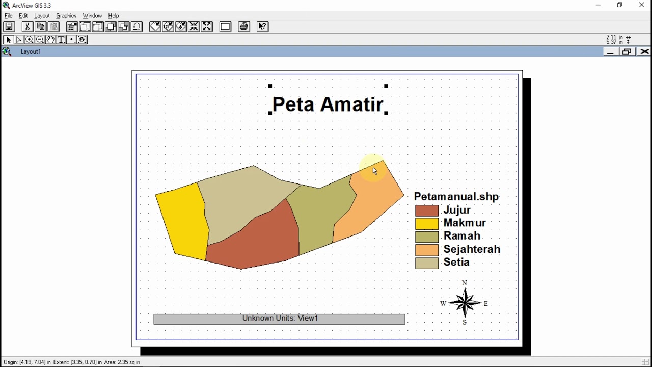 Cara Membuat Peta MANUAL dengan ArcView GIS 3.3 | BAGI PEMULA - YouTube