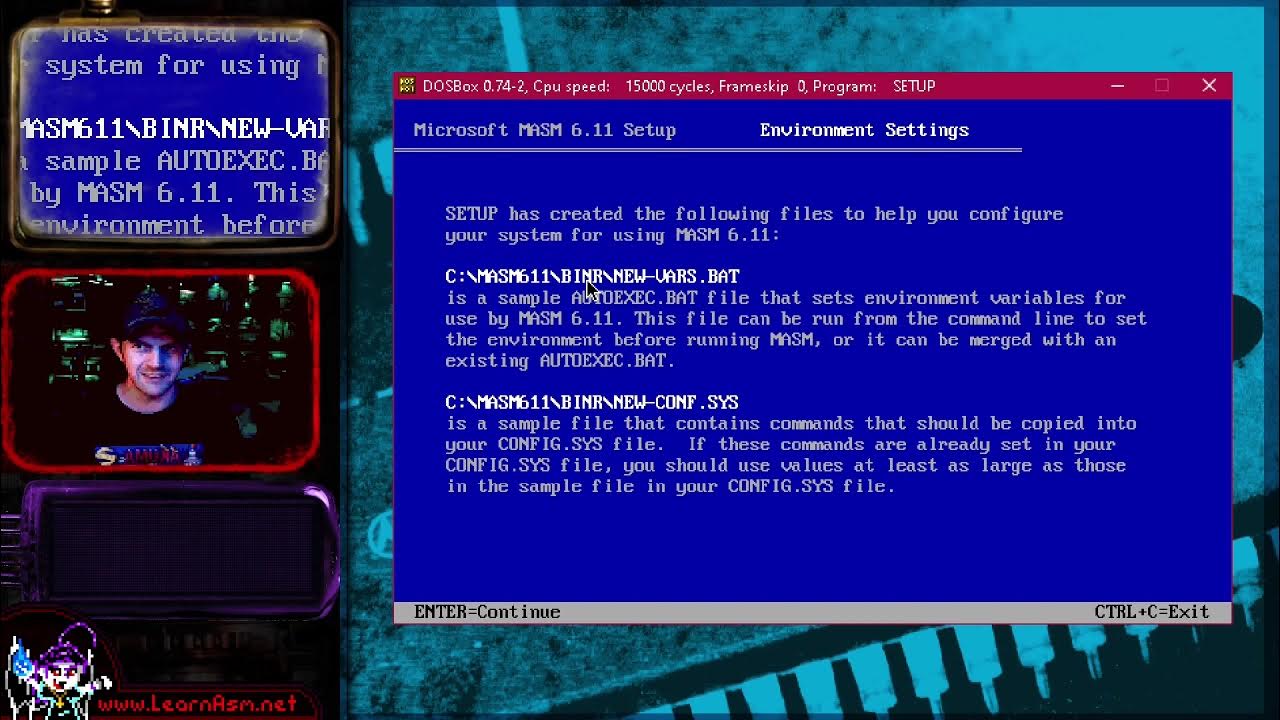 Lesson H3 - Hello World on MS Dos via Native Tools (MASM 6.11) - YouTube