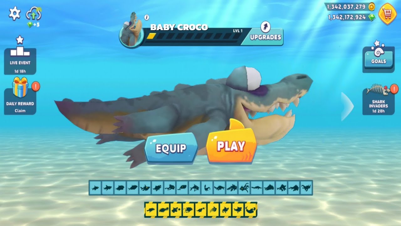 NEW BABY CROCO UNLOCKED ANG GAMEPLAY - Hungry Shark Evolution - YouTube