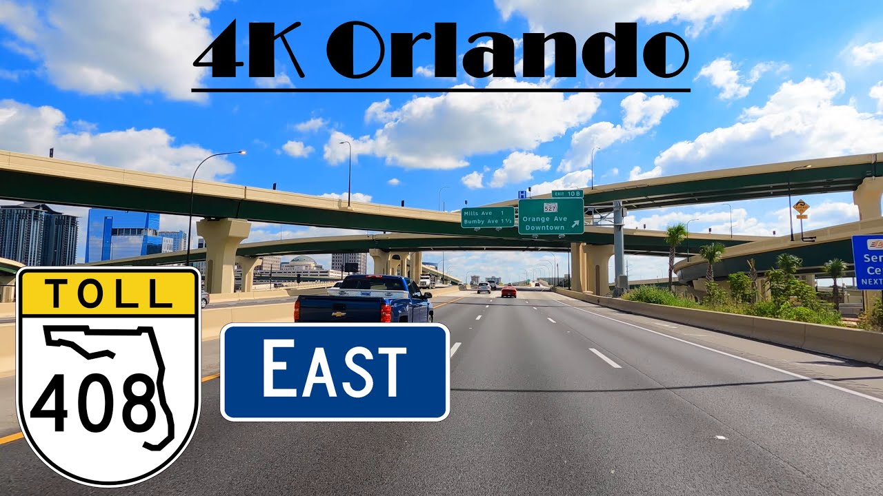 4K Orlando. SR 408 East. East-West Expressway - YouTube