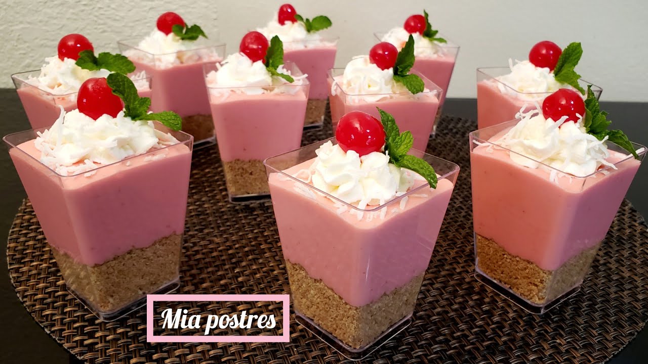 CHEESECAKE DE FRESA🍓SIN HORNO/postre frio para mesa de postres - YouTube