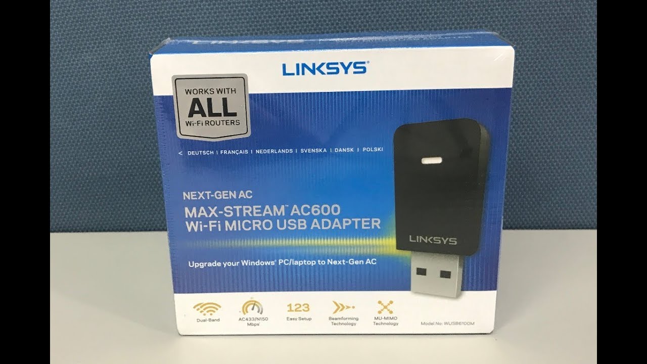 Linksys Max-Stream AC600 Wi-Fi Micro USB Adapter Unboxing - YouTube