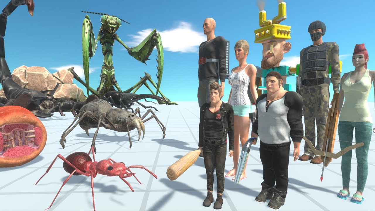 Giant Invertebrates team VS Modern Humans team - ARBS (Animal Revolt ...