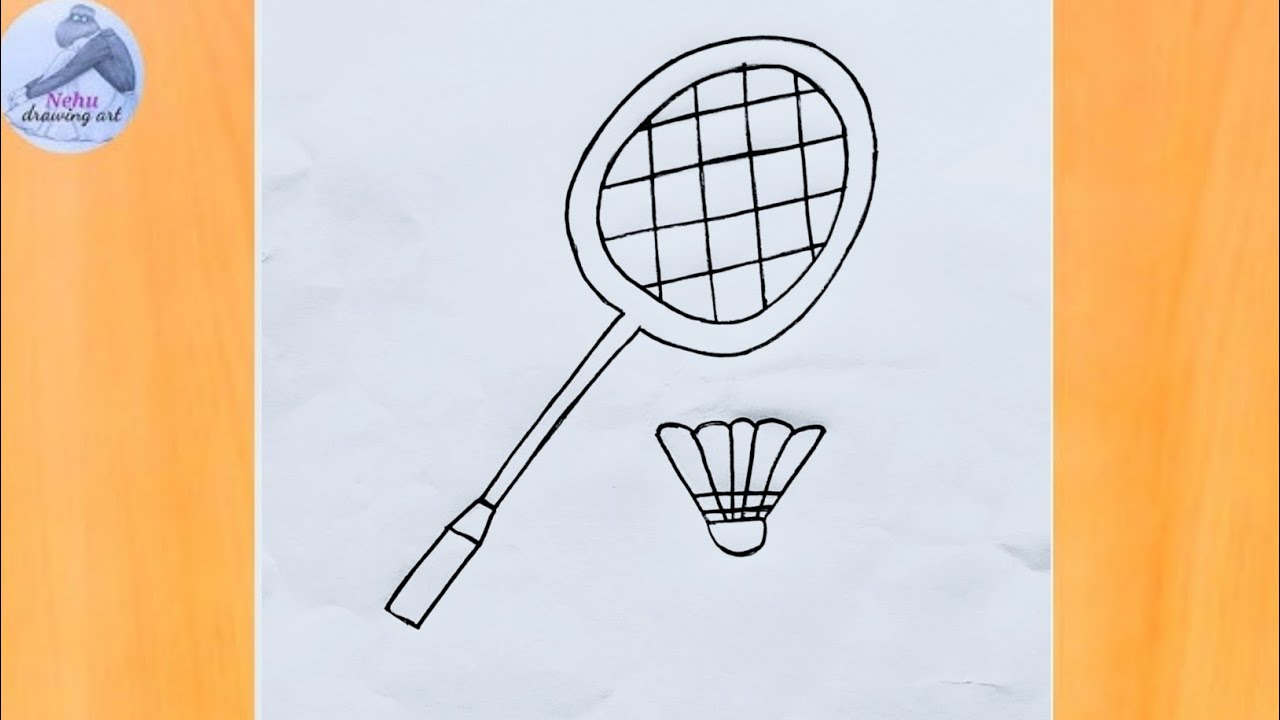 How to draw badminton 🏸 🏸 racket || easy and step by step pencil sketch ...