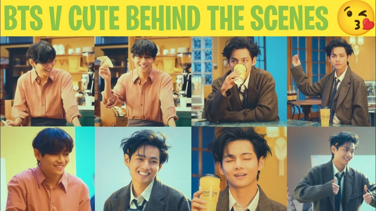 BTS V Cute Behind The Scenes 😘 Taehyung Compose Coffee Full Behind The ...