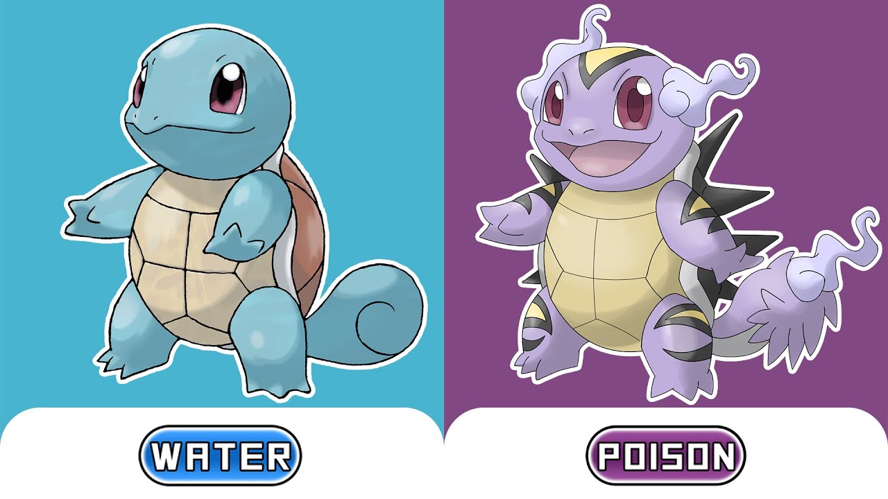 Poison Type Blastoise Evolution & Mega | All Starters Gen 1 Pokémon ...