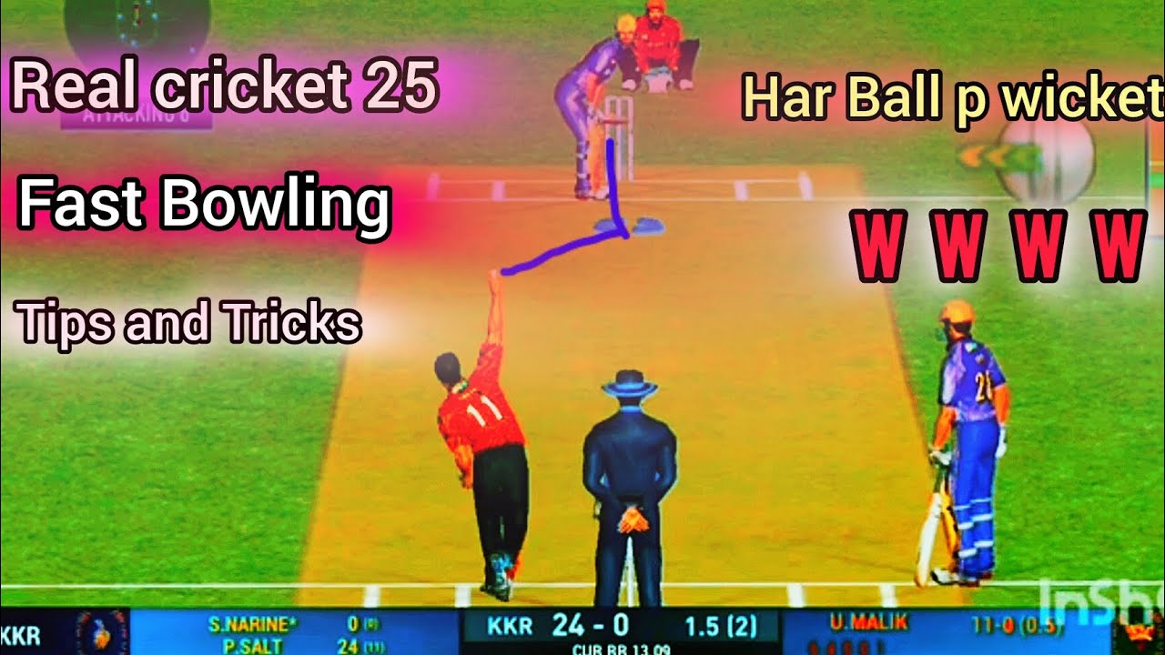 Real cricket 25 Fast Bowling Tips and Tricks || Har Ball p Wicket ...