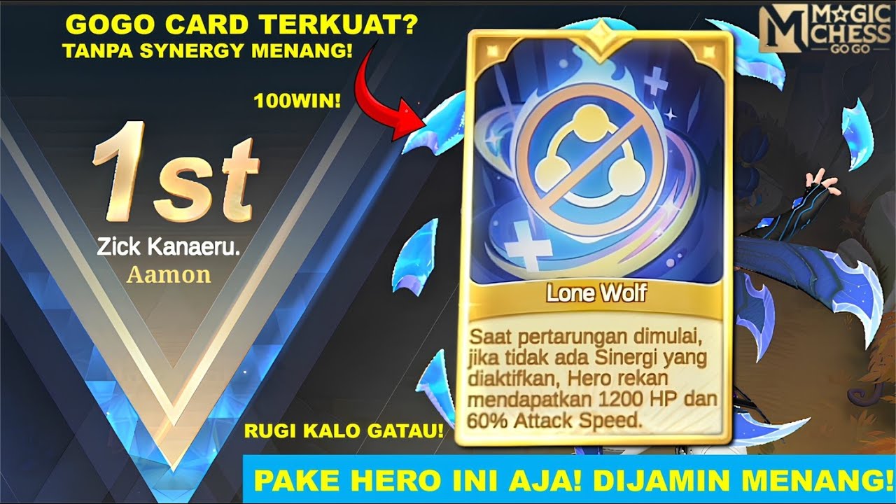 CARA BERMAIN GOGO CARD LONE WOLF DI MAGIC CHESS GOGO?! PASTI WIN! - YouTube