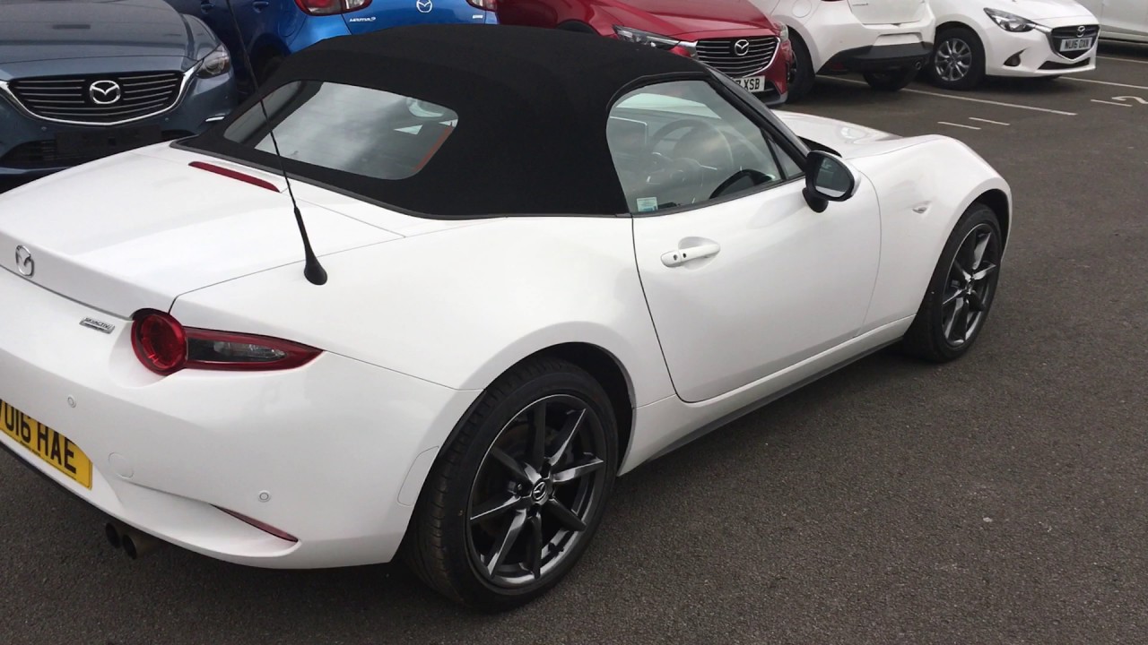 Used Mazda MX-5 2.0 Sport Nav 2dr White 2016 - YouTube