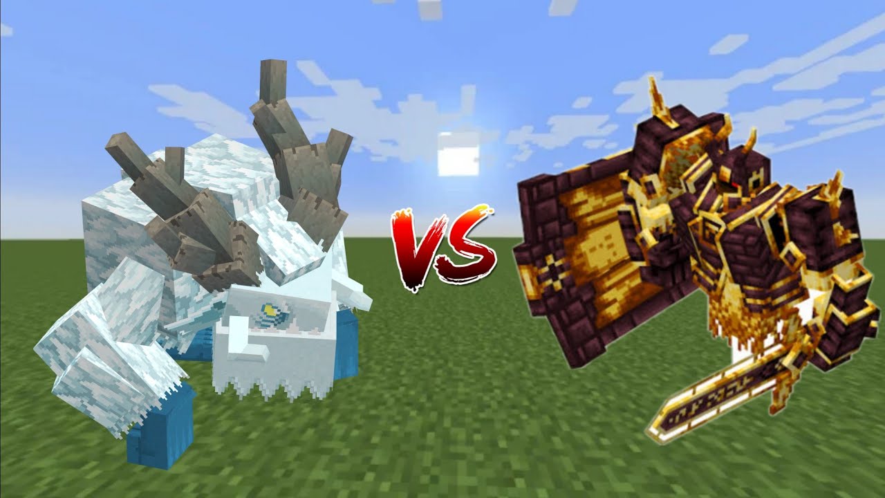 Ignis vs Frostmaw Fight in Minecraft Mobs Battle - YouTube