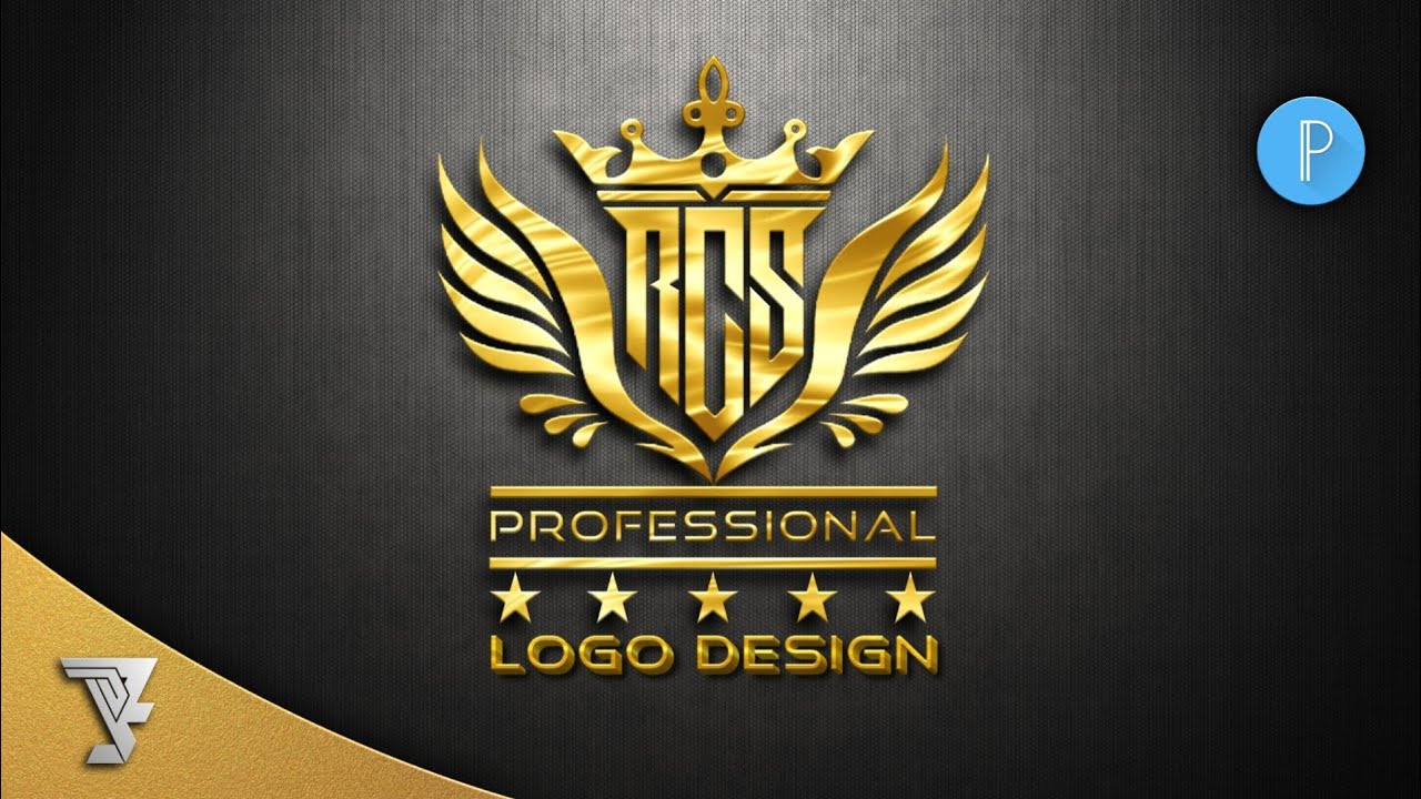 3 Letter Monogram Logo Design RCS With Wings || Pixellab Tutorial - YouTube