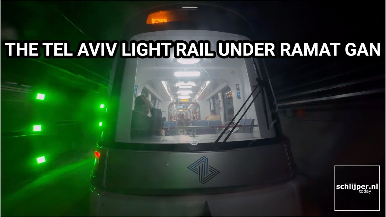 The red line light rail riding under Ramat Gan - YouTube
