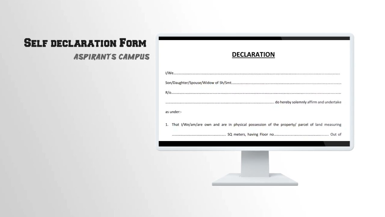 DDA PM UDAY II How to fill Self Declaration form of Pm uday yojan under ...