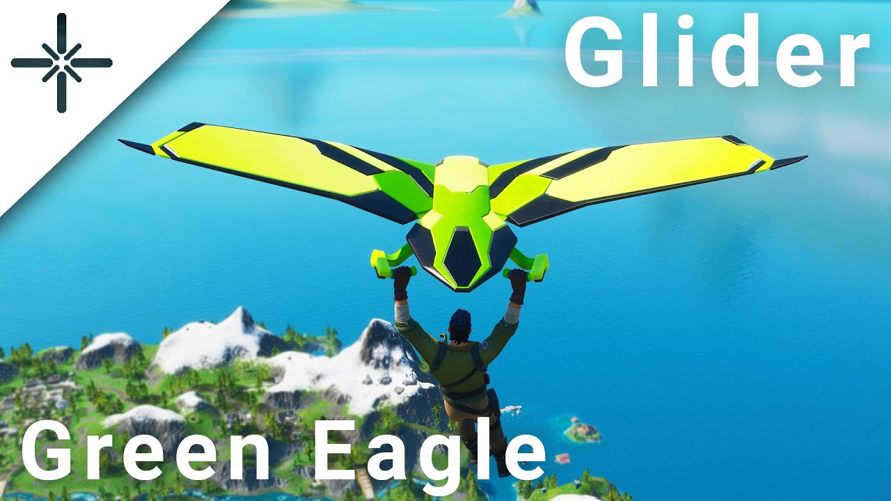 Leaked "Green Eagle" Fortnite Glider Skin Gameplay (New Glider In game ...