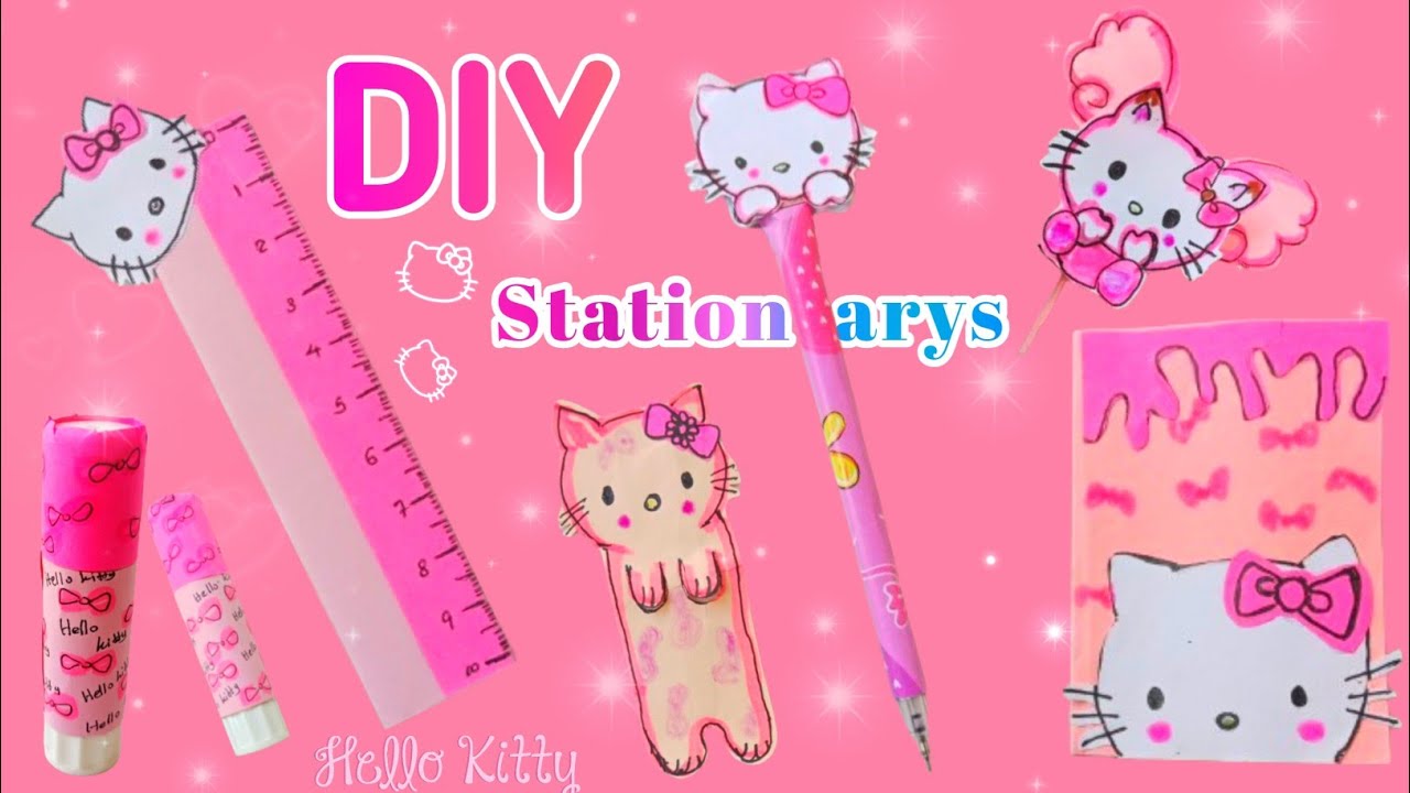 How to make cute stationery at home | DIY stationery | School hacks ...