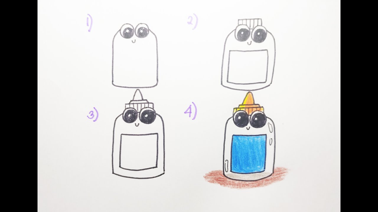 HOW TO DRAW GLUE | STATIONERY DRAWING | EASY DRAWING FOR KIDS STEP BY ...