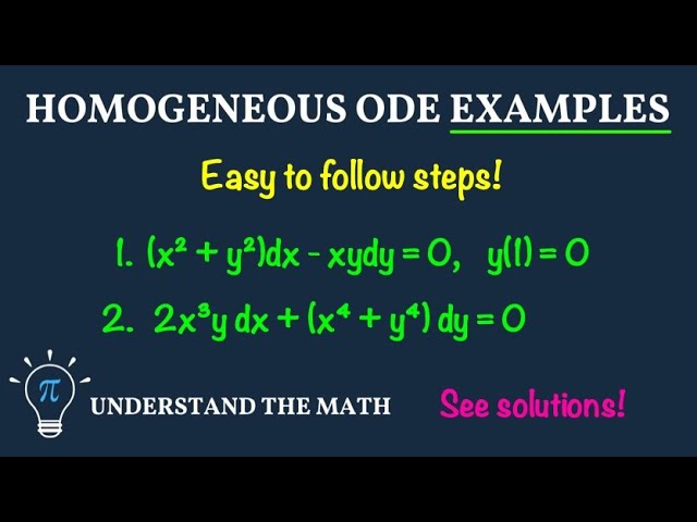 Example Of Homogeneous Differential Equation