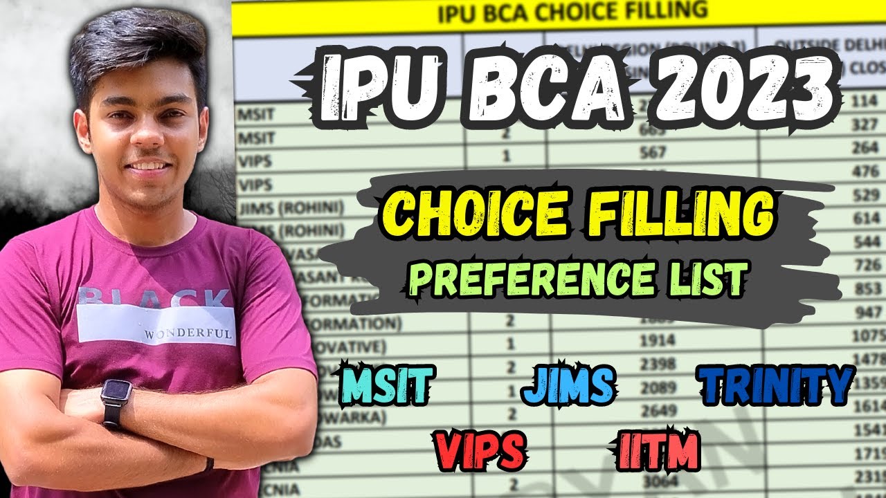 IPU BCA Choice Filling 2023 || Best Preference List - YouTube