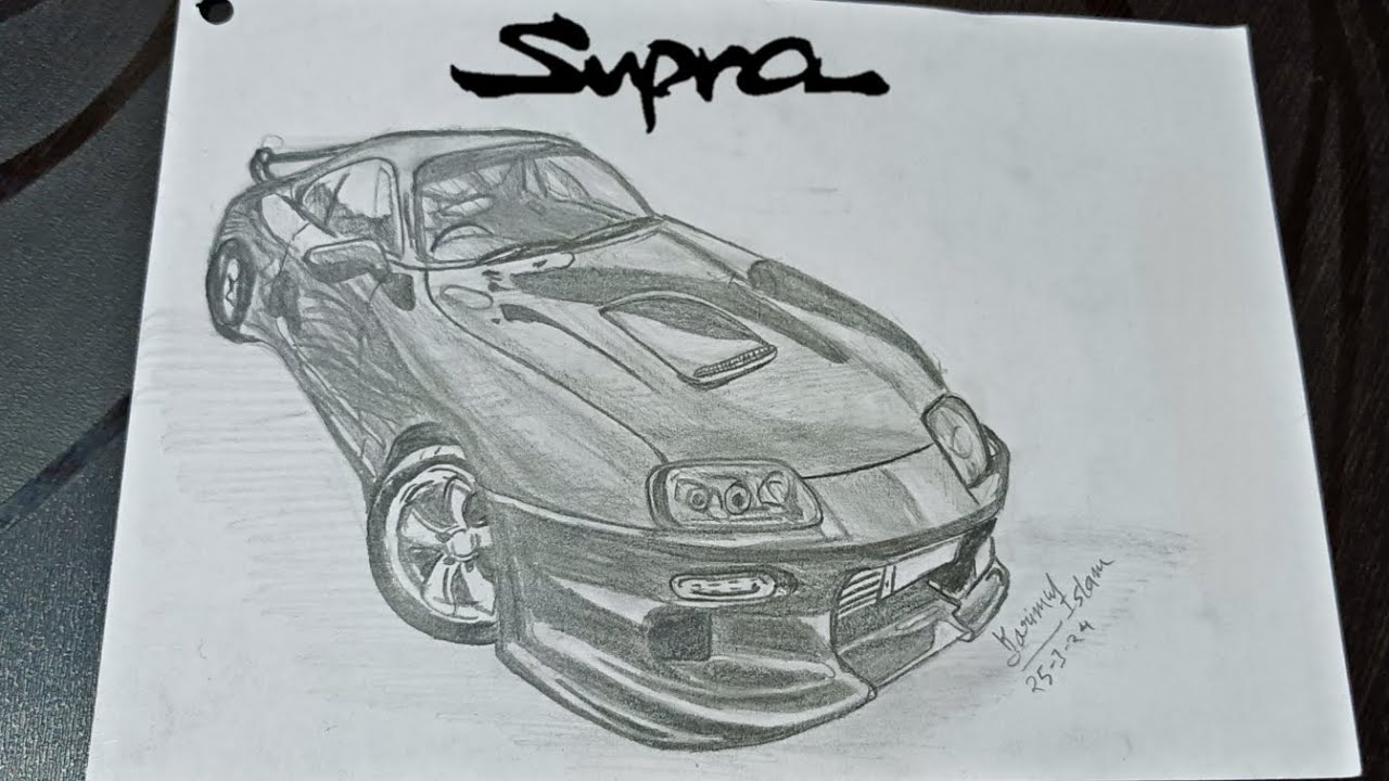 Drawing Toyota Supra mk4|| The legendary Toyota Supra mk4|| Chhota ...